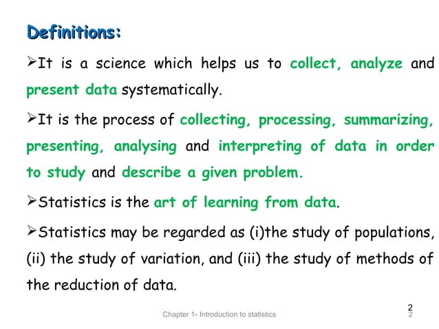 Chapter 1 introduction to statistics for engineers 1 (1) | PPT ...