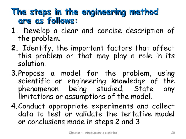 Chapter 1 introduction to statistics for engineers 1 (1) | PPT ...