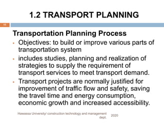 Chapter 1 introduction to transport system and planning | PPTX