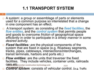 Chapter 1 introduction to transport system and planning | PPTX