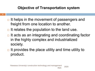 Chapter 1 introduction to transport system and planning | PPTX