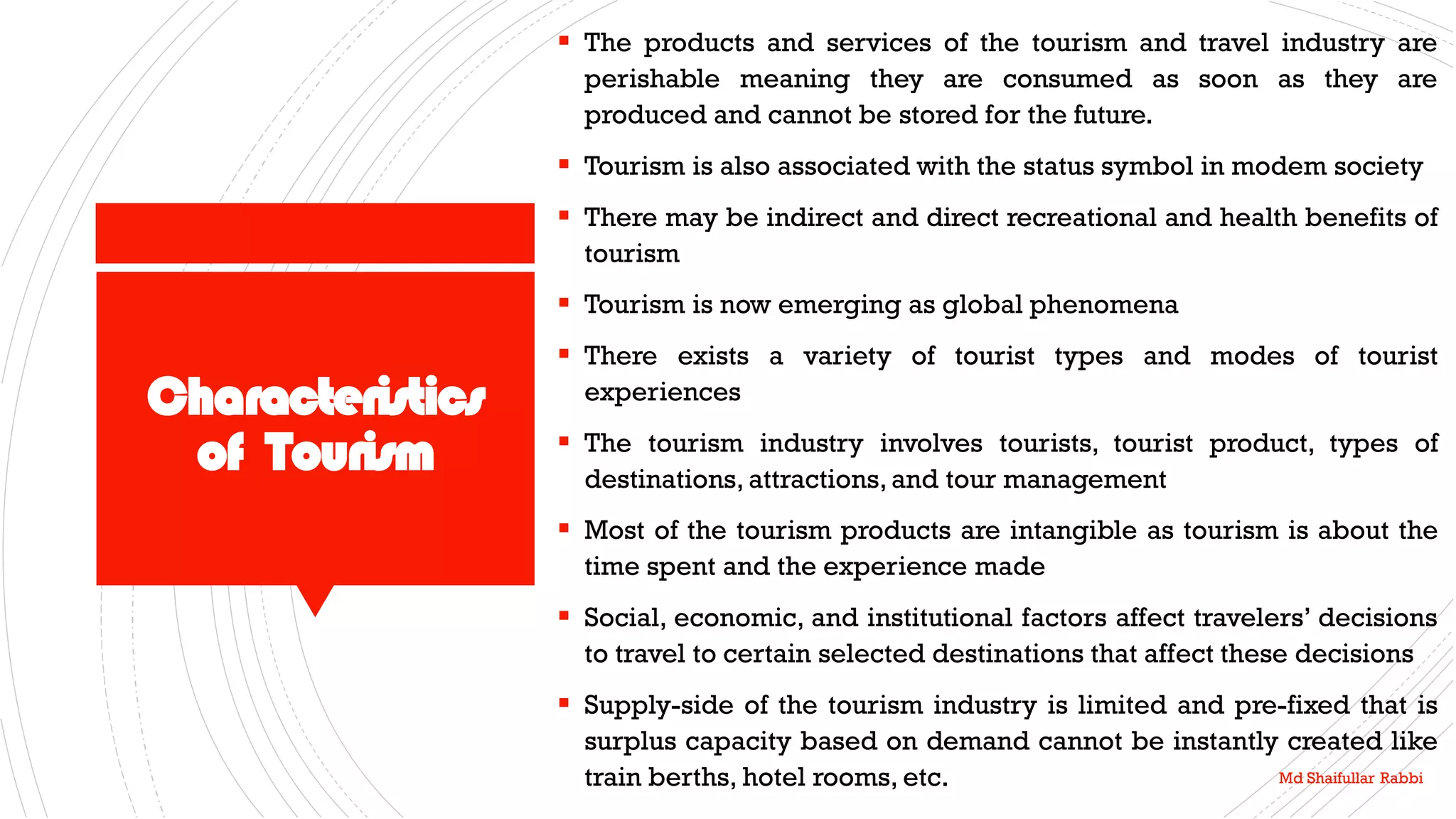 Chapter 1 : Introduction to Travel and Tourism By Md Shaifullar Rabbi | PDF