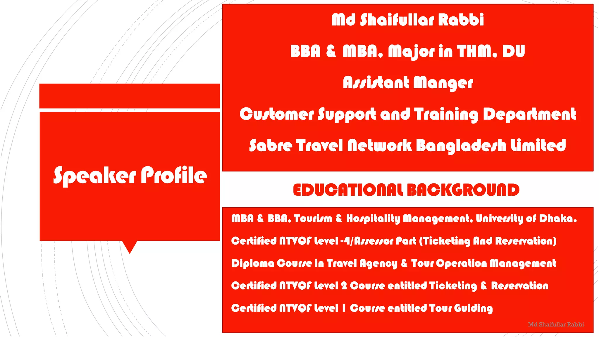 Chapter 1 : Introduction to Travel and Tourism By Md Shaifullar Rabbi | PDF