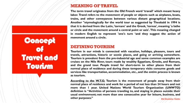 Chapter 1 : Introduction to Travel and Tourism | PPT