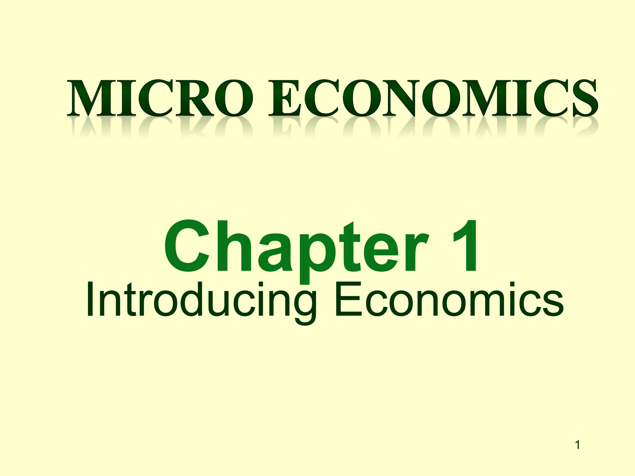 microeconomics, chapter 01 explain the introduction of microeconomics | PPT