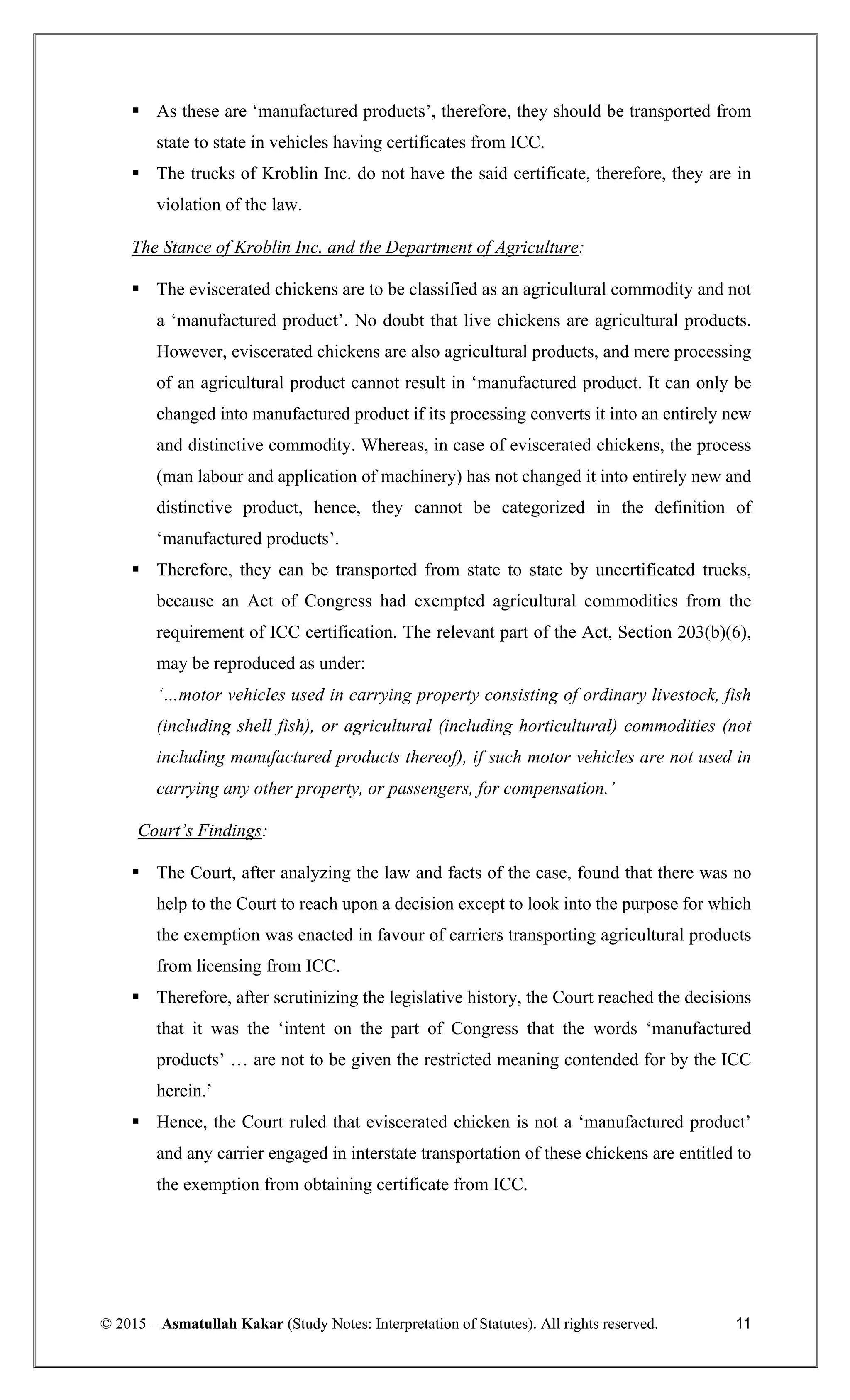 Chapter 1 introdution to interpretation of statutes | PDF