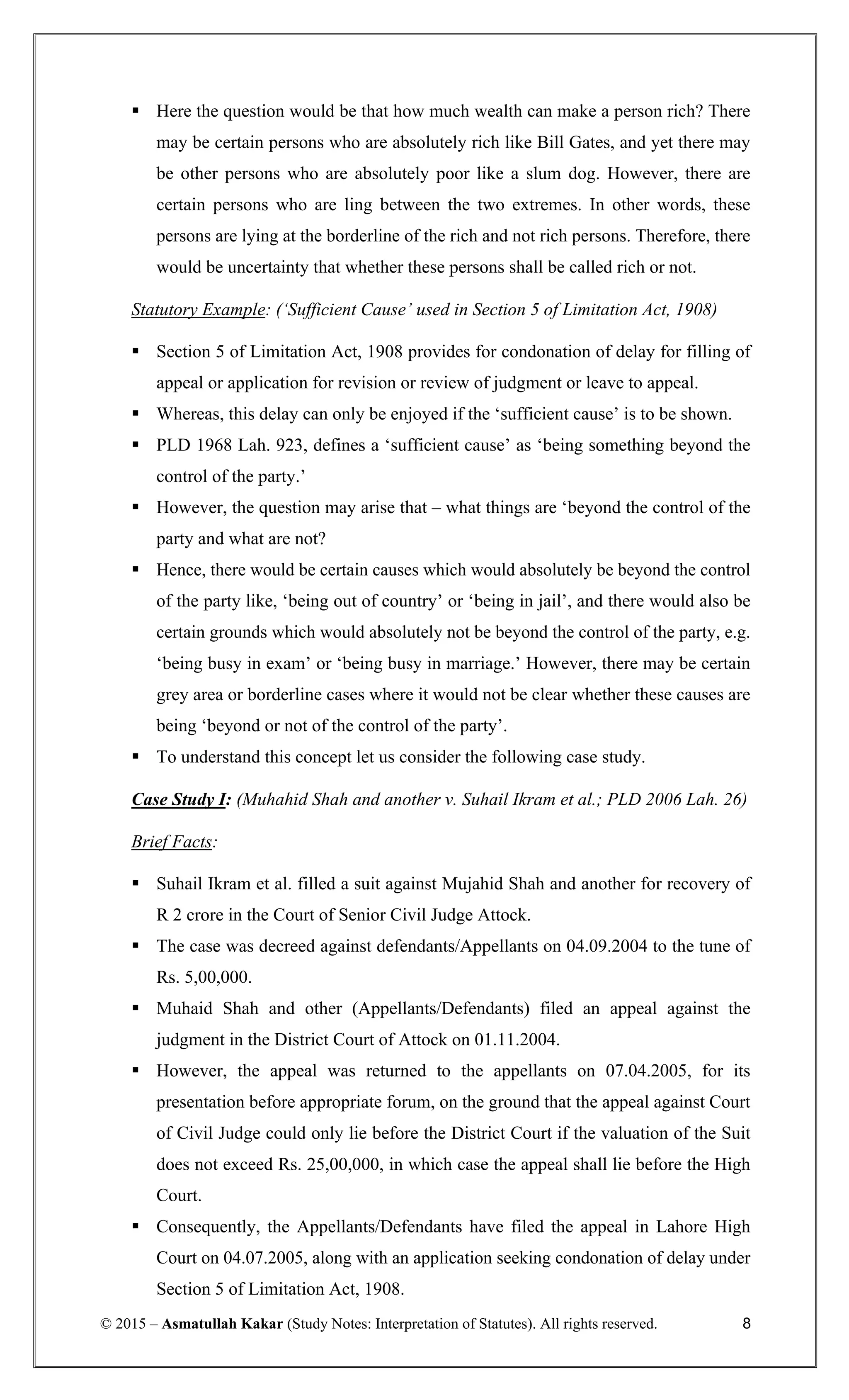 Chapter 1 introdution to interpretation of statutes | PDF