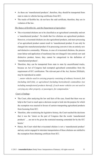 Chapter 1 introdution to interpretation of statutes | PDF
