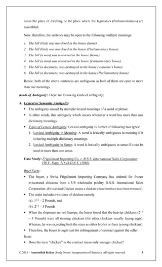 Chapter 1 introdution to interpretation of statutes | PDF