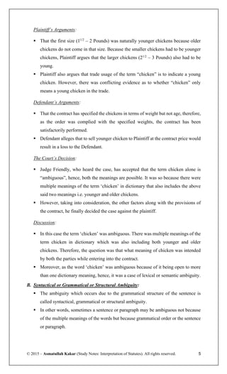 Chapter 1 introdution to interpretation of statutes | PDF