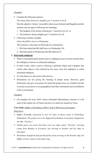 Chapter 1 introdution to interpretation of statutes | PDF