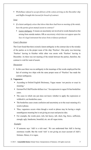 Chapter 1 introdution to interpretation of statutes | PDF