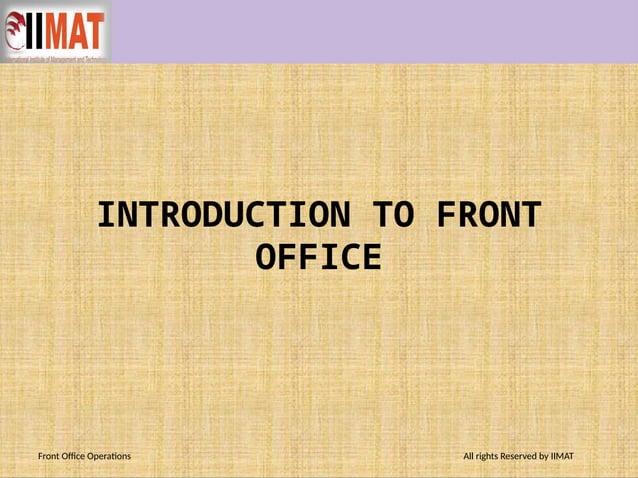 Chapter 1_Intro to Front Office Operation.pptx