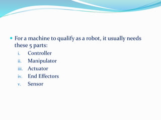 Chapter 1 Intro to industrial robot automation (2) | PPTX
