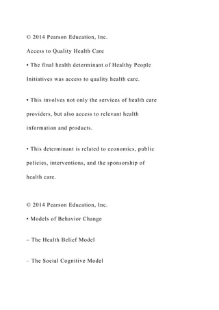 Chapter 1 Lecture Access to Health Thirteenth Edition .docx