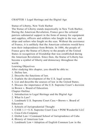CHAPTER 1 Legal Heritage and the Digital AgeStatue of Liberty,.docx