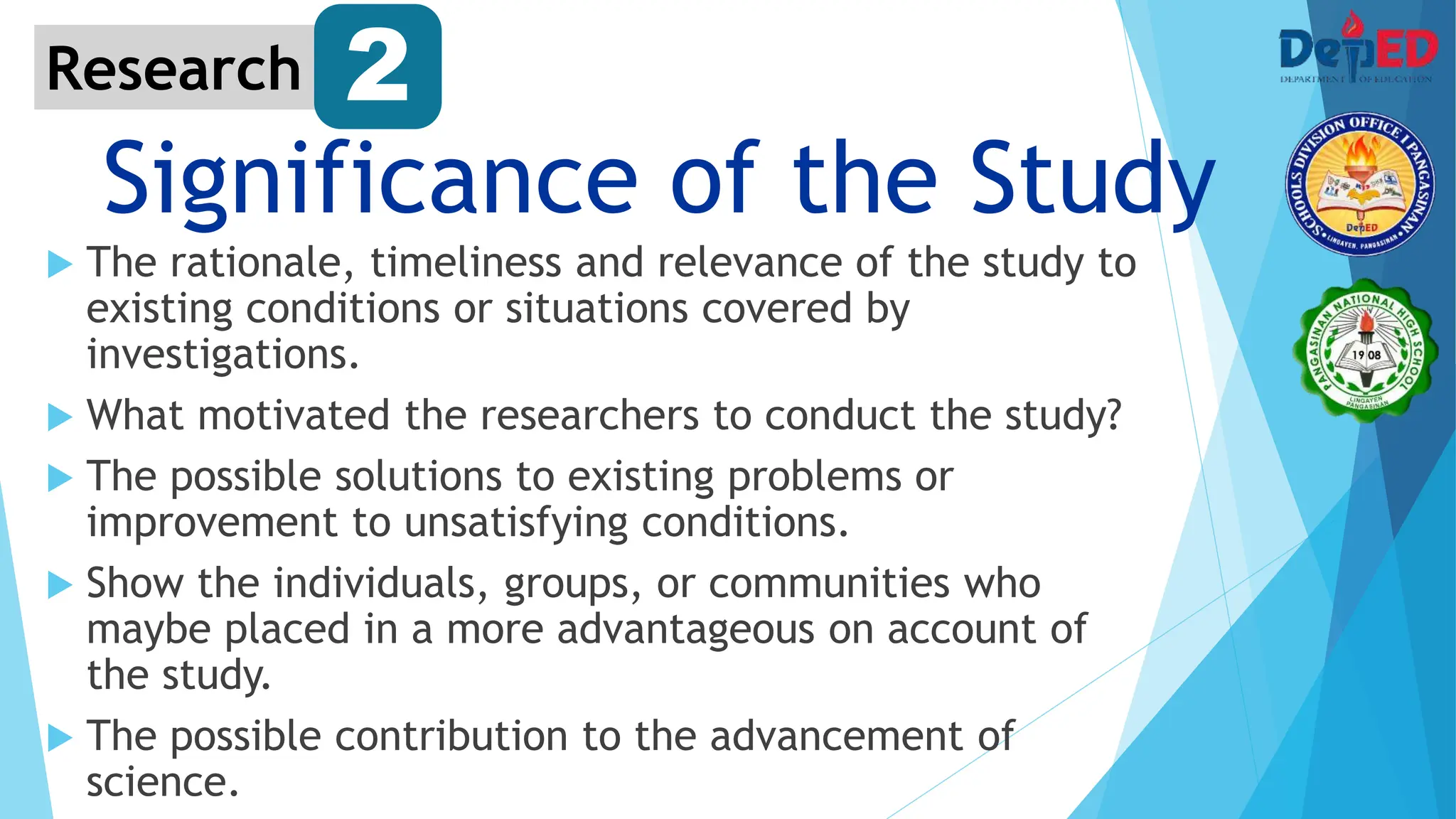 Research Title, Background of the Study, Statement of the Problem ...