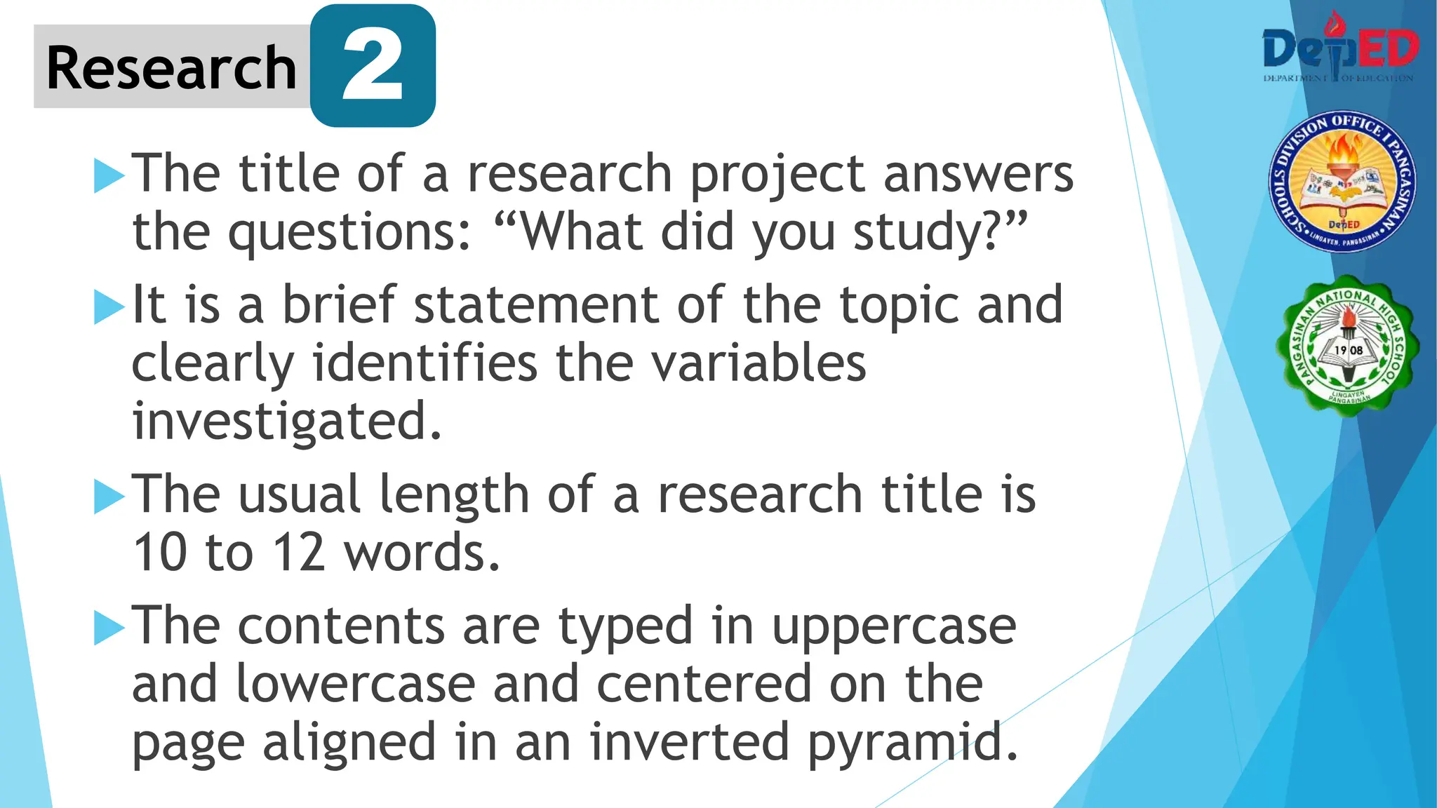 Research Title, Background of the Study, Statement of the Problem ...