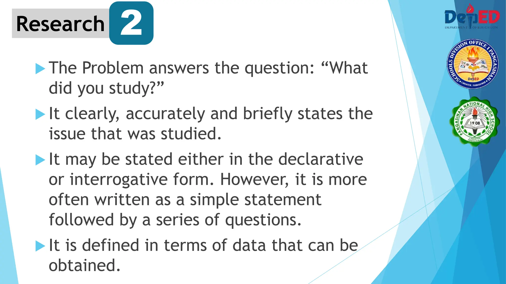 Research Title, Background of the Study, Statement of the Problem ...