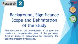 Research Title, Background of the Study, Statement of the Problem ...
