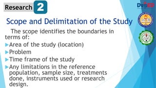 Research Title, Background of the Study, Statement of the Problem ...