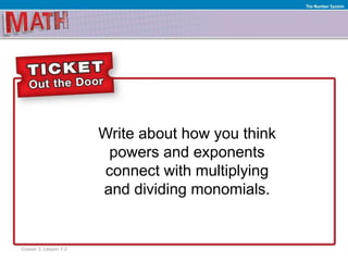 (8) Lesson 1.2 - Powers and Exponents | PPT