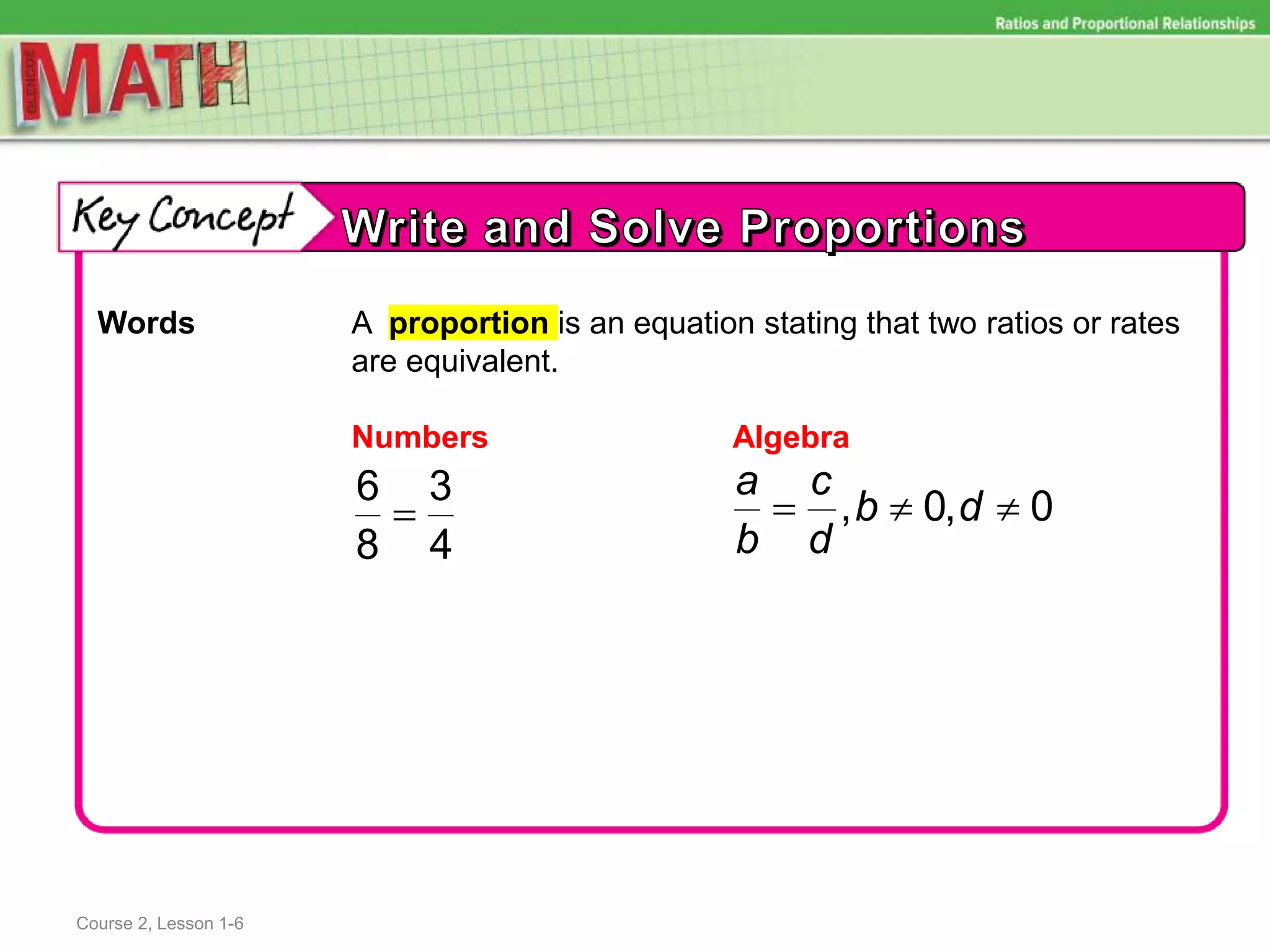 (7) Lesson 1.6 - Solve Proportional Relationships | PPTX
