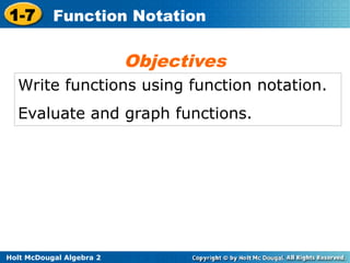 Chapter 1 Lesson 7 functions and notations | PPT
