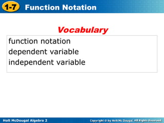 Chapter 1 Lesson 7 functions and notations | PPT