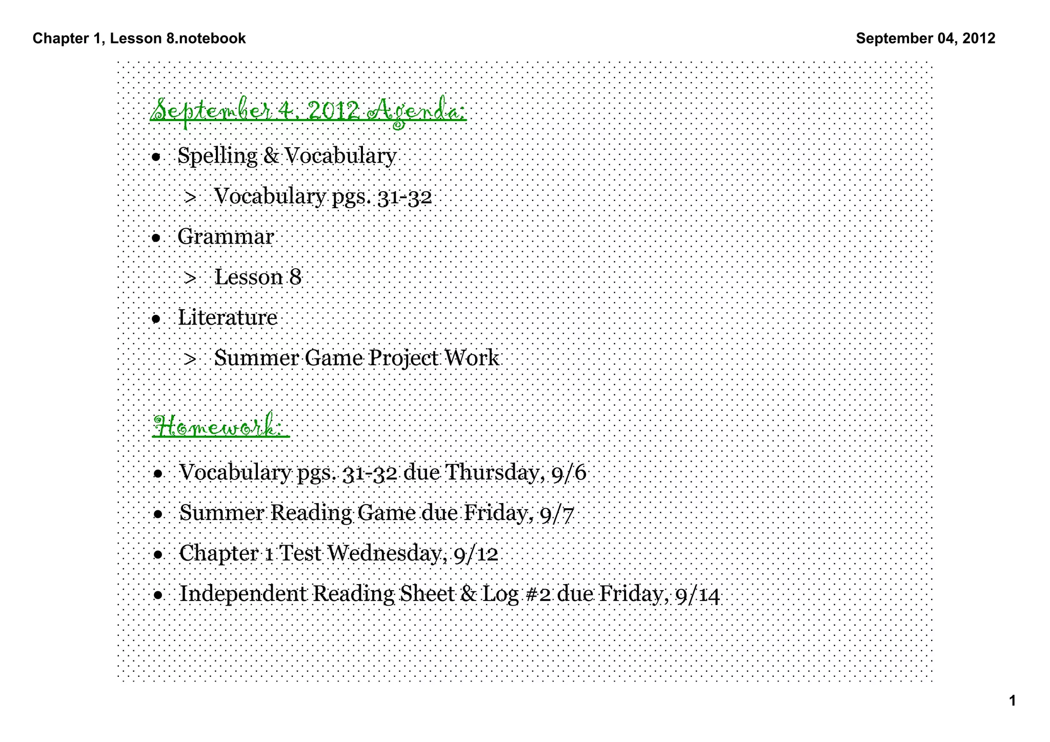 Chapter 1, Lesson 8 | PPT