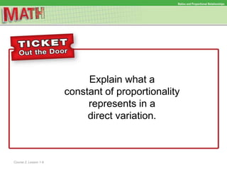 (7) Lesson 1.9 - Direct Variation | PPTX