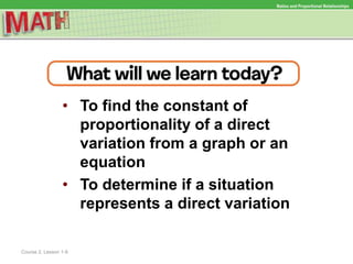 (7) Lesson 1.9 - Direct Variation | PPTX