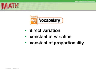 (7) Lesson 1.9 - Direct Variation | PPTX