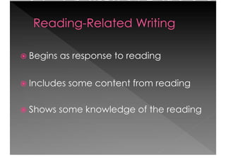 Chapter 1 Linking Reading And Writing | PDF