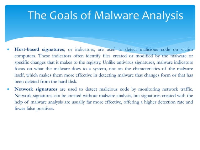 Chapter 1 Malware Analysis Primer | Ppt
