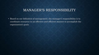 Chapter 1 management and manager | PPTX