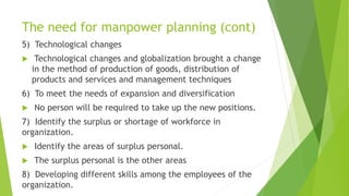 CHAPTER 1 MANPOWER PLANNING.pptx1. To study and explain Process and ...