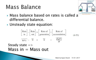 Chapter 1 mass balance series of lecture of bioprocess engineering | PPTX