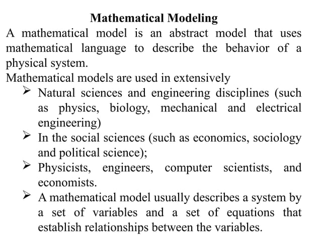 Chapter 1 MATHEMATICAL MODELLING AND ERROR ANALYSIS.pptx | Physics | Science