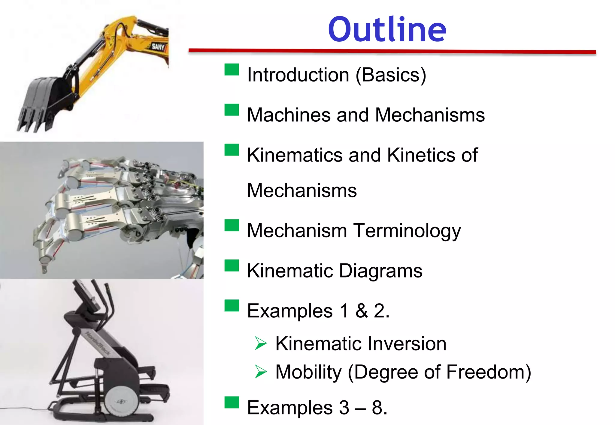 Chapter 1 Introduction to Mechanisms of Machinery | PPTX