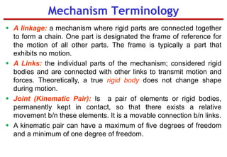 Chapter 1 Introduction to Mechanisms of Machinery | PPTX