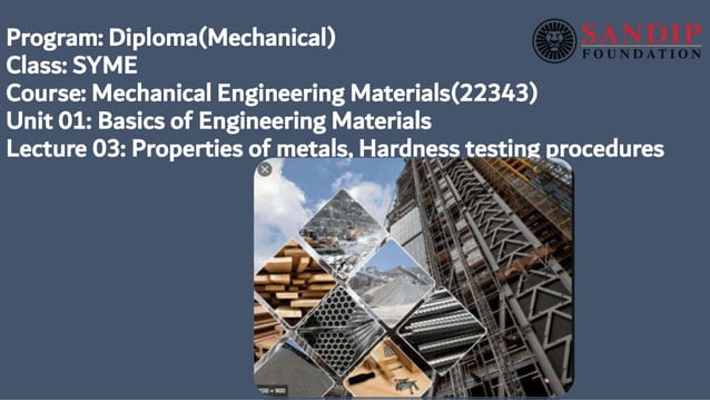 Chapter 1 Mechanical Engineering Materials( 22343) | PDF