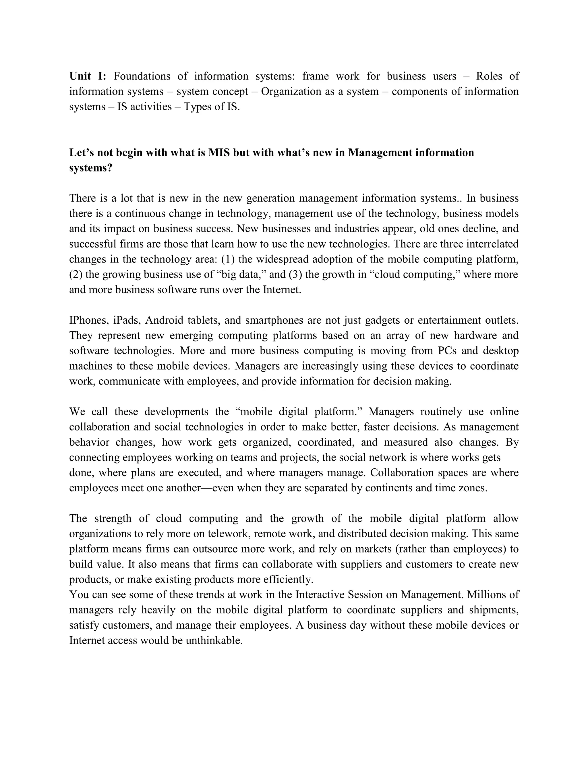 An introduction to Management Information system | PDF