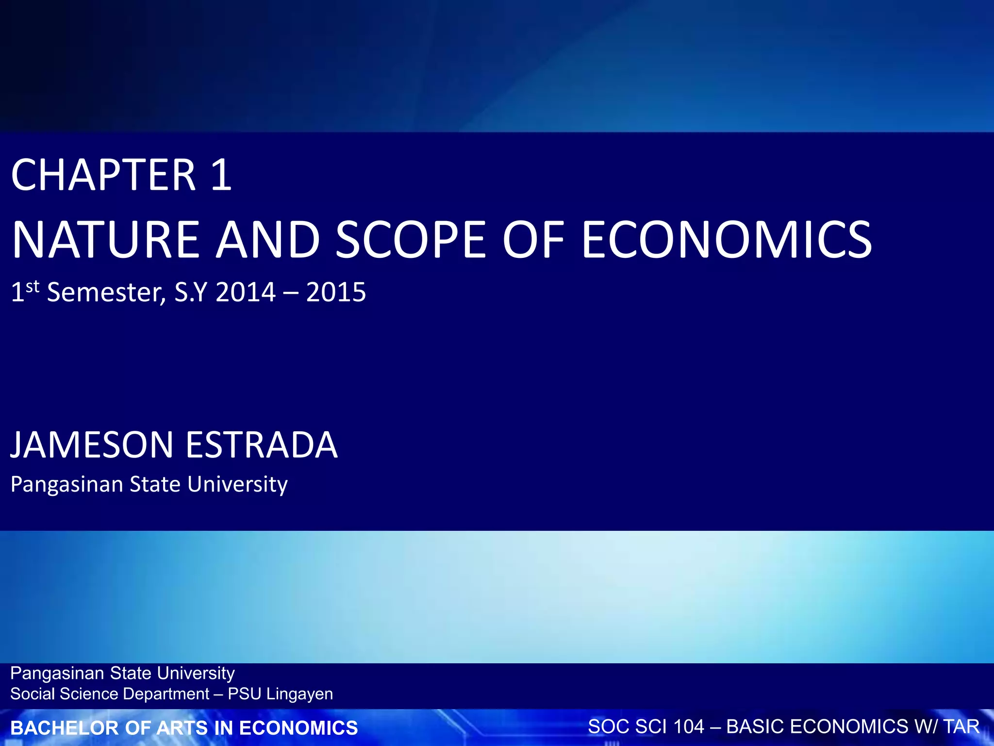 Nature and Scope of Economics | PPTX