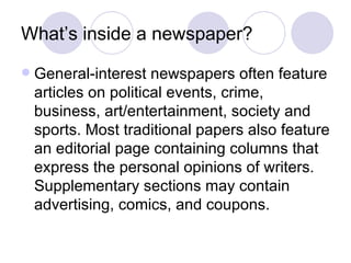 Chapter 1 newspaper | PPT