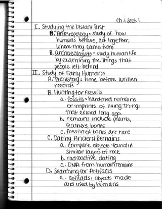 Chapter 1 Notes: Early Humans | PDF