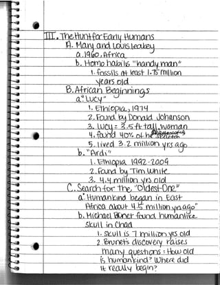 Chapter 1 Notes: Early Humans | PDF