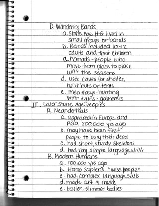 Chapter 1 Notes: Early Humans | PDF