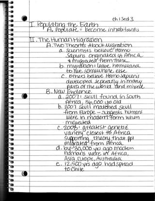 Chapter 1 Notes: Early Humans | PDF