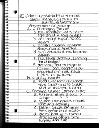 Chapter 1 Notes: Early Humans | PDF